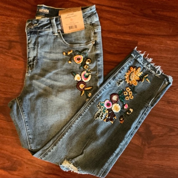 Ruff Hewn | Jeans | Ruff Hewn Embroidered Floral Madison Skinny Ankle ...